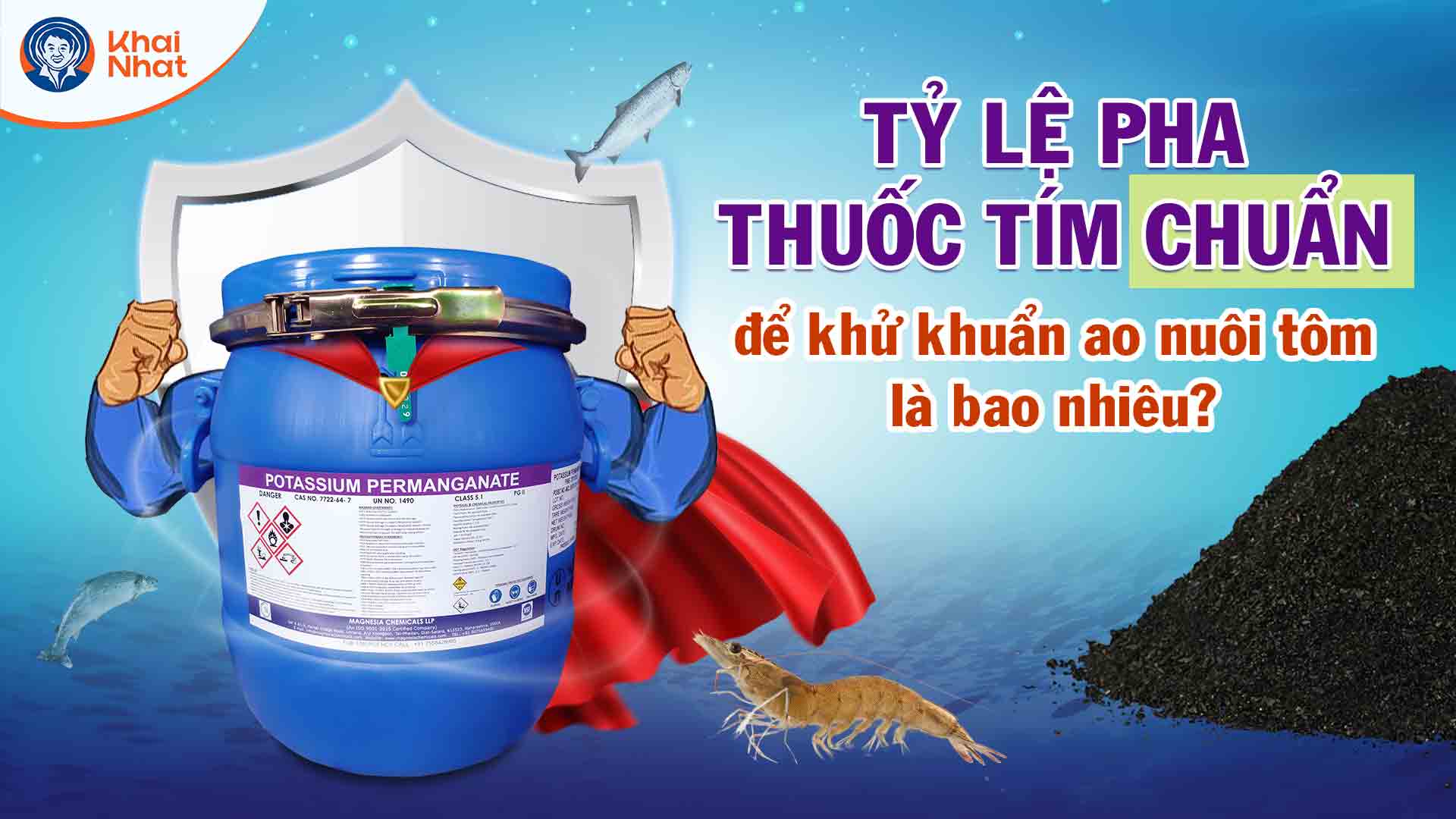 Tỷ lệ pha thuốc tím chuẩn để khử khuẩn ao nuôi tôm là bao nhiêu? - Khai ...