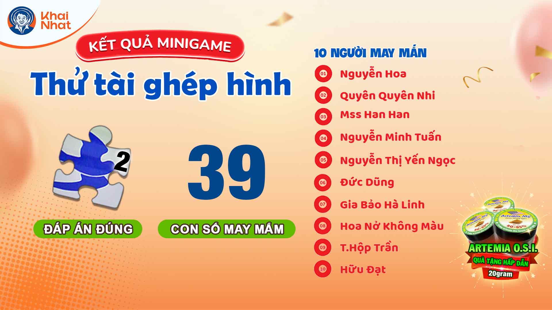 CÔNG BỐ KẾT QUẢ MINIGAME THỬ TÀI GHÉP HÌNH - Khai Nhật